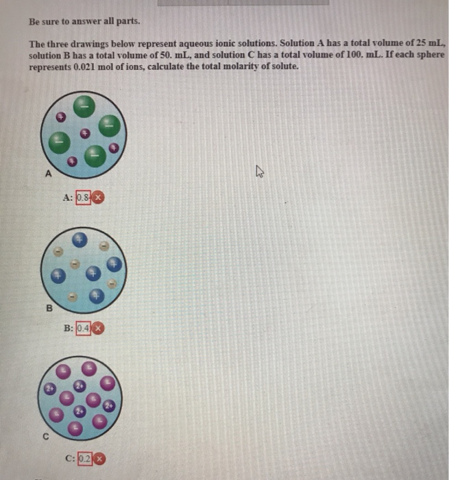 Solved Be sure to answer all parts. The three drawings below | Chegg.com