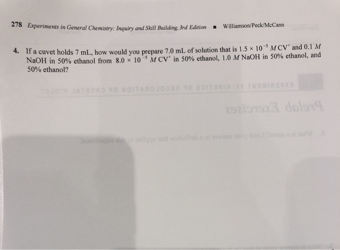 Solved 278 Experiments in General Chemistry: Inquiry and | Chegg.com