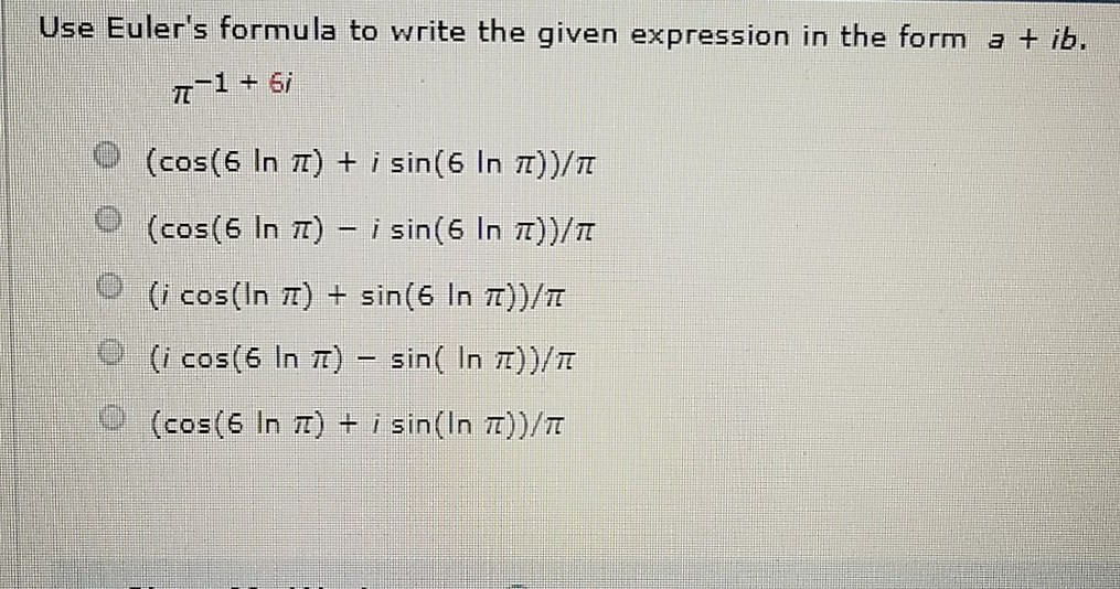Solved Use Euler's formula to write the given expression in | Chegg.com