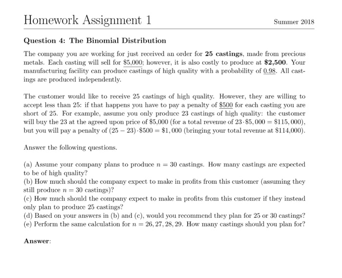 Solved Homework Assignment 1 Summer 2018 Question 4 The 9660