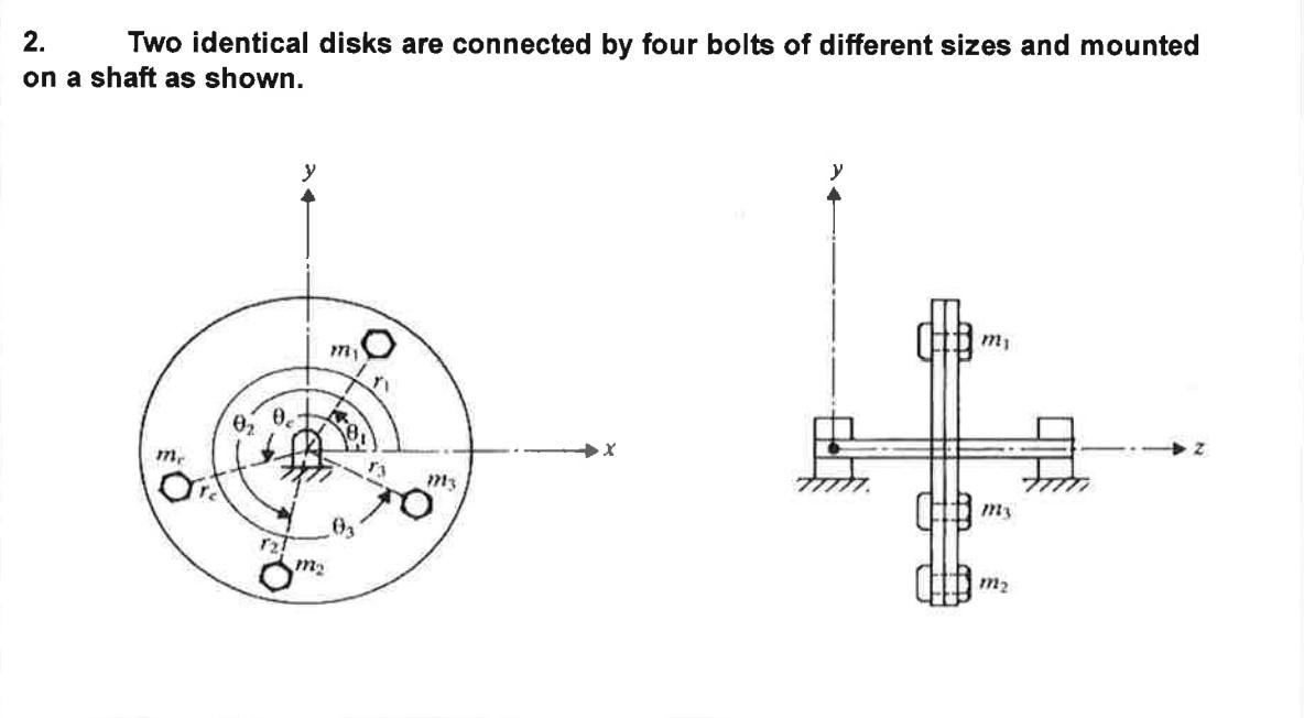 Solved 2. Two identical disks are connected by four bolts of | Chegg.com