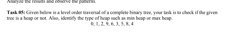 Solved Task 05: Given below is a level order traversal of a | Chegg.com