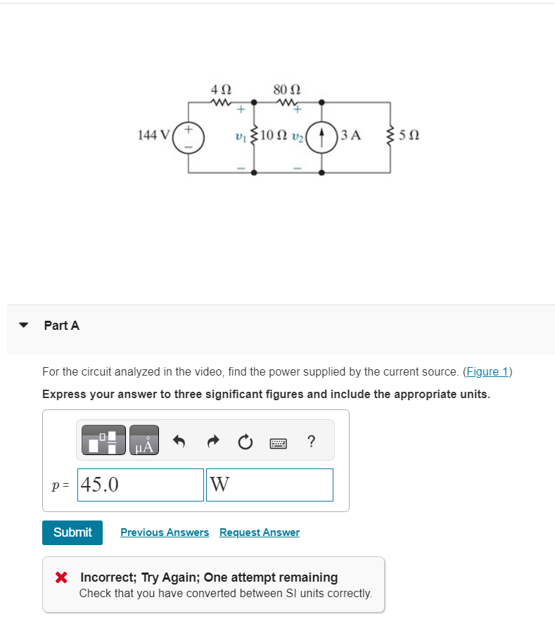 Solved Part AFor the circuit analyzed in the video, find the | Chegg.com