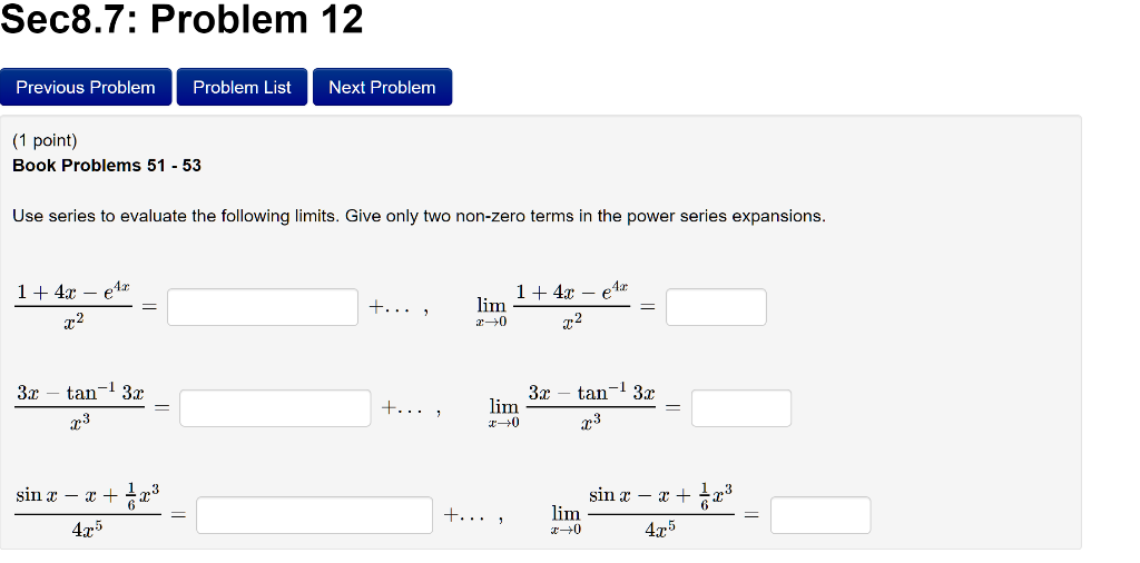 Solved Sec8.7: Problem 12 Previous Problem Problem List Next | Chegg.com