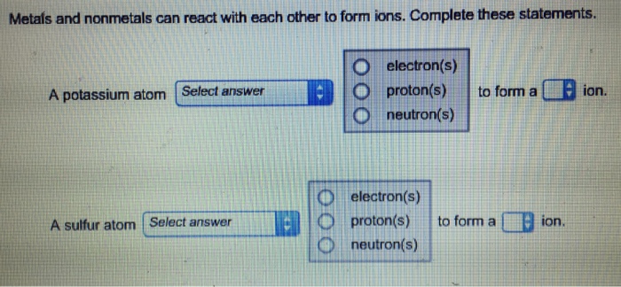 Solved Metals and nonmetals can react with each other to | Chegg.com