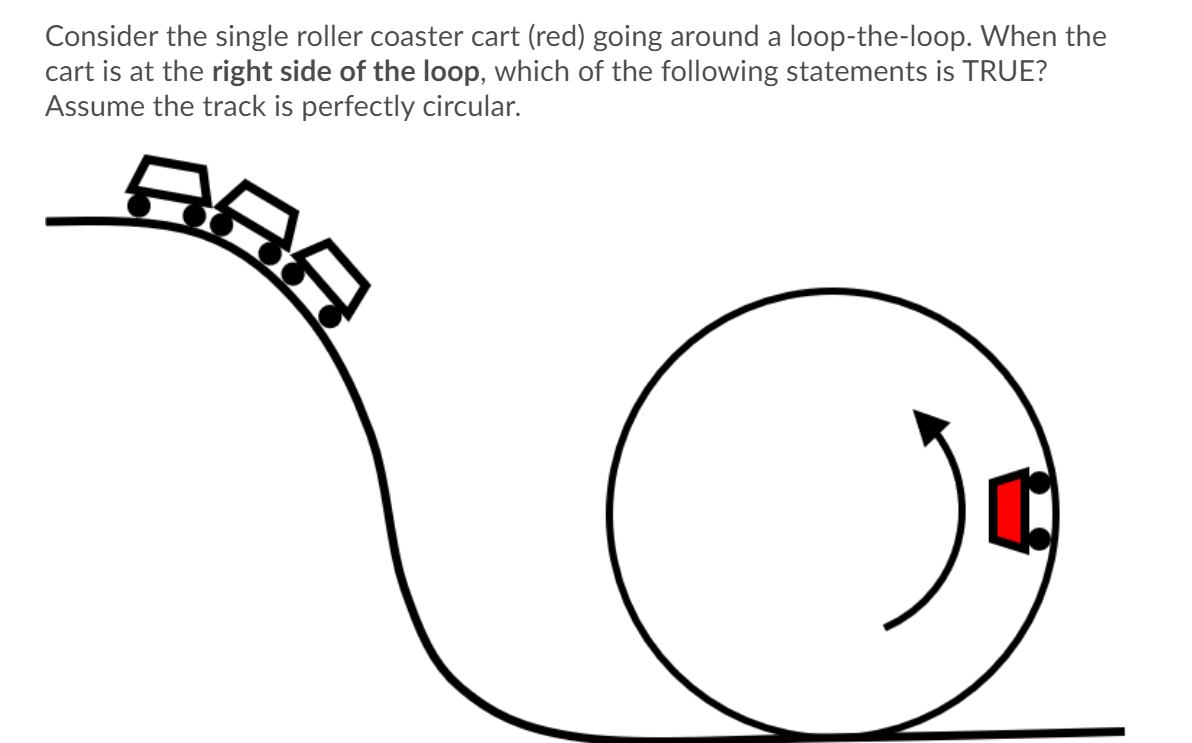 Solved Consider the single roller coaster cart (red) going | Chegg.com