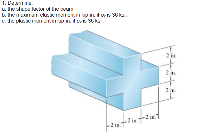 Solved 1. Determine: a. the shape factor of the beam. b. the | Chegg.com