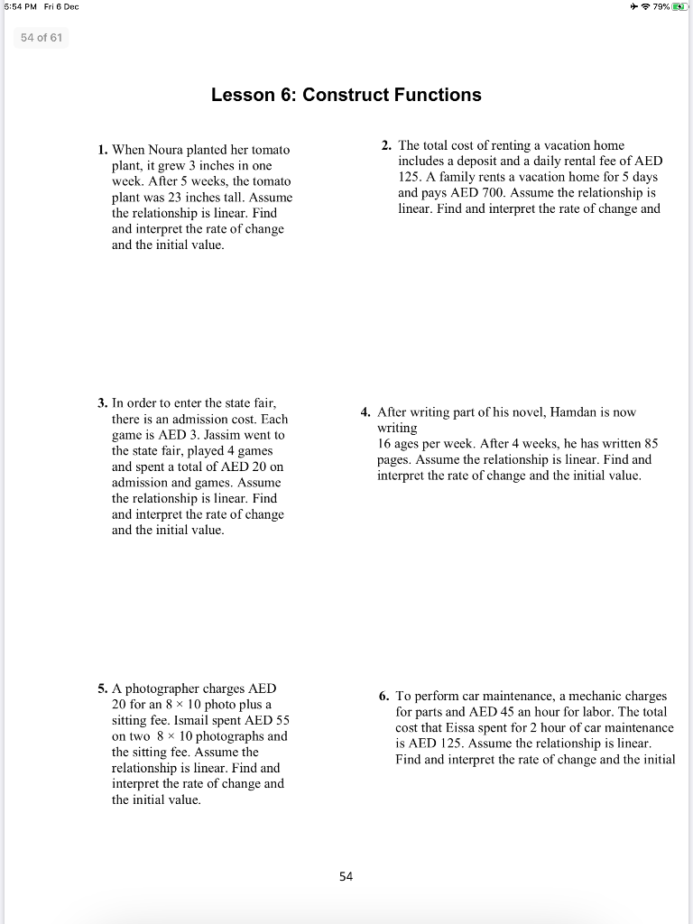 Solved 5:54 PM Fri 6 Dec + 79% 54 of 61 Lesson 6: Construct | Chegg.com