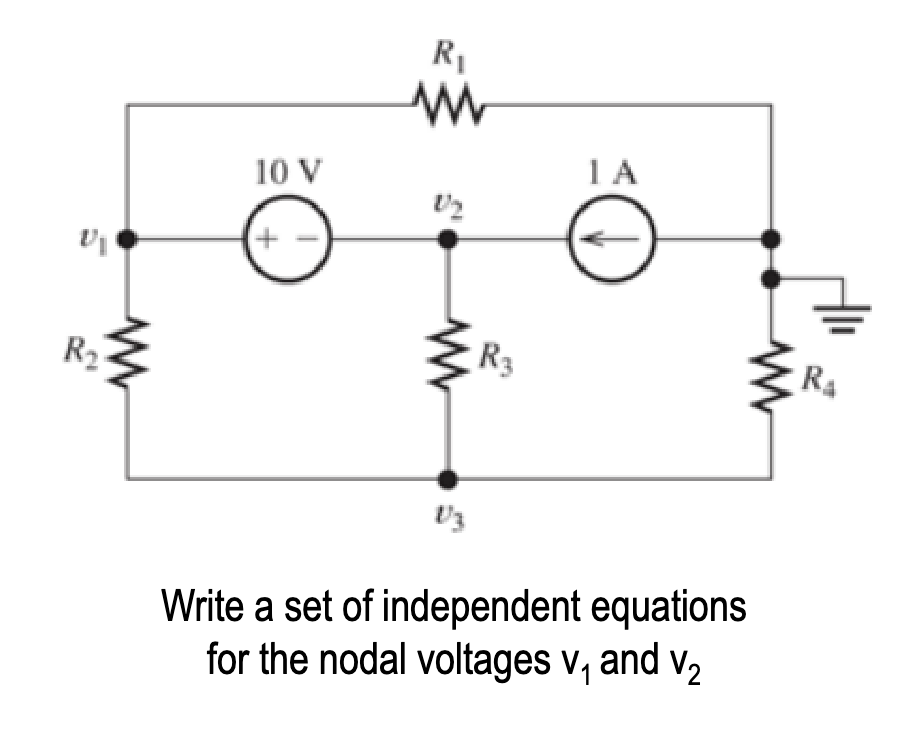 Solved Write a set of independent equationsfor the nodal | Chegg.com