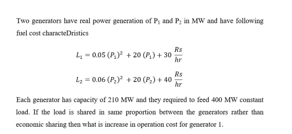 Solved Two generators have real power generation of P, and | Chegg.com