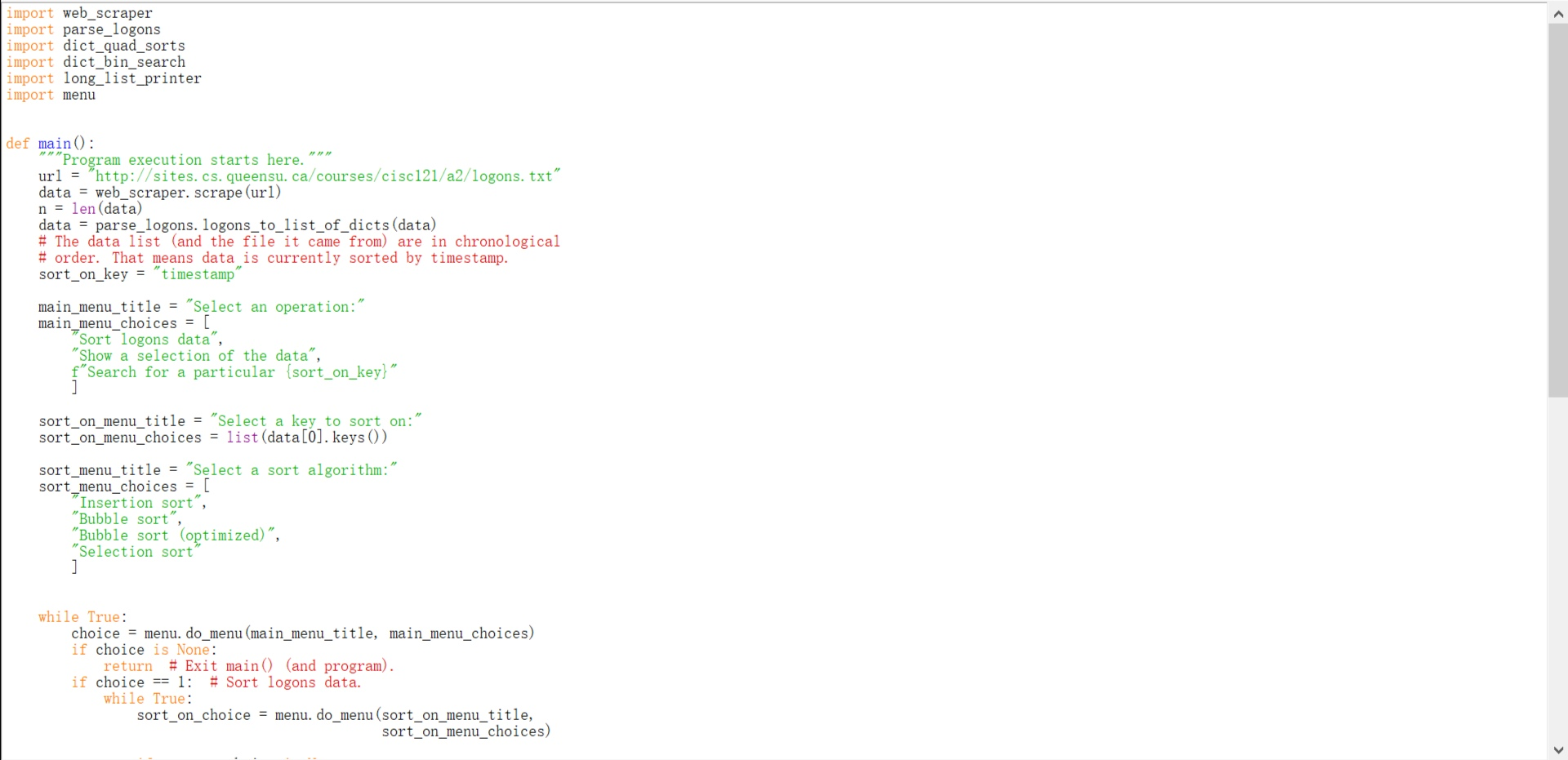 Solved Complete function long_list_printer.print_list(). | Chegg.com
