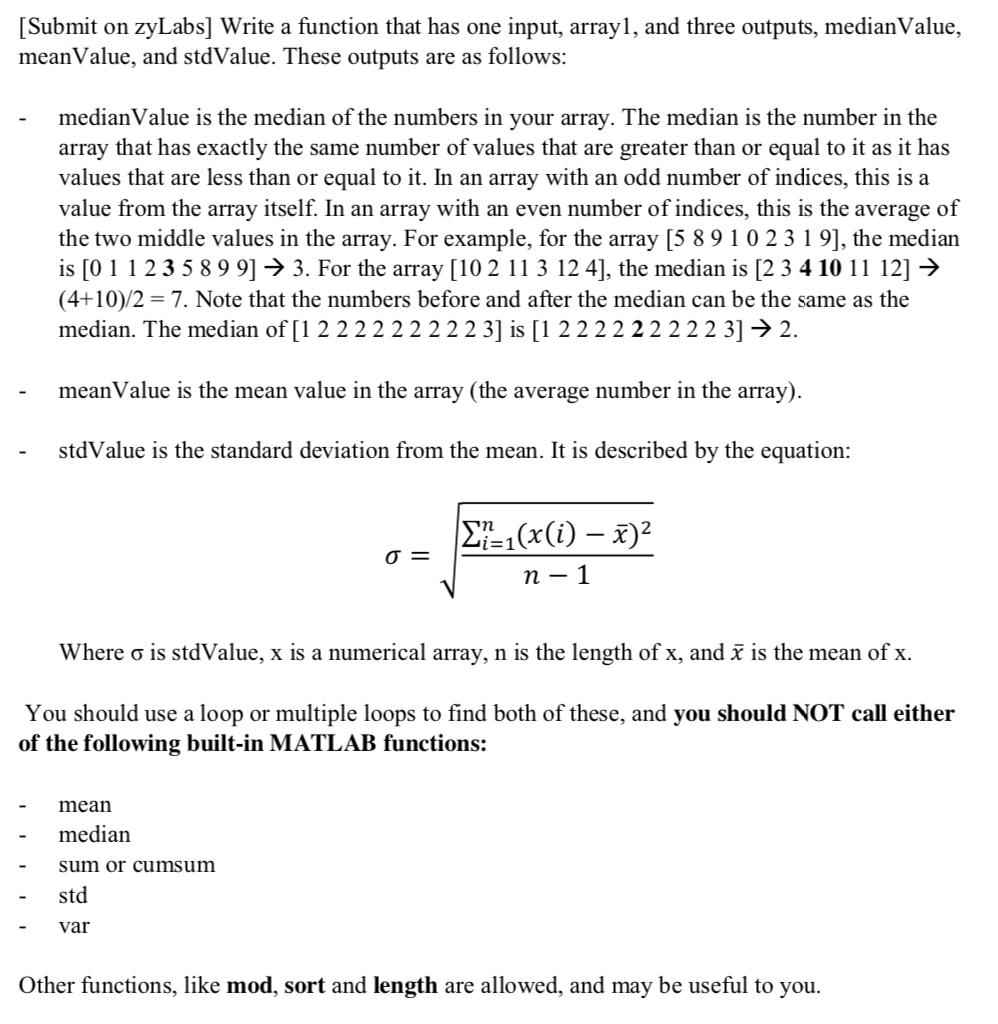 Solved [Submit on zyLabs) Write a function that has one | Chegg.com
