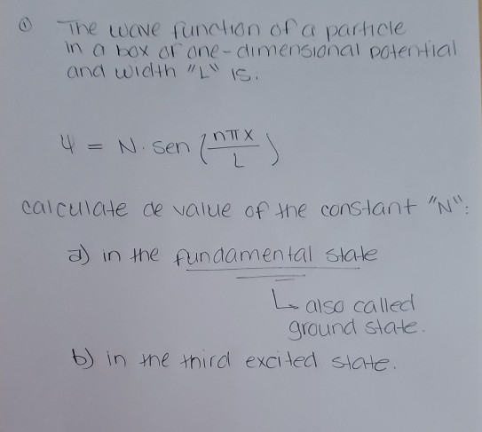 Solved 0 The Wave Function Of A Particle In A Box Or 2777