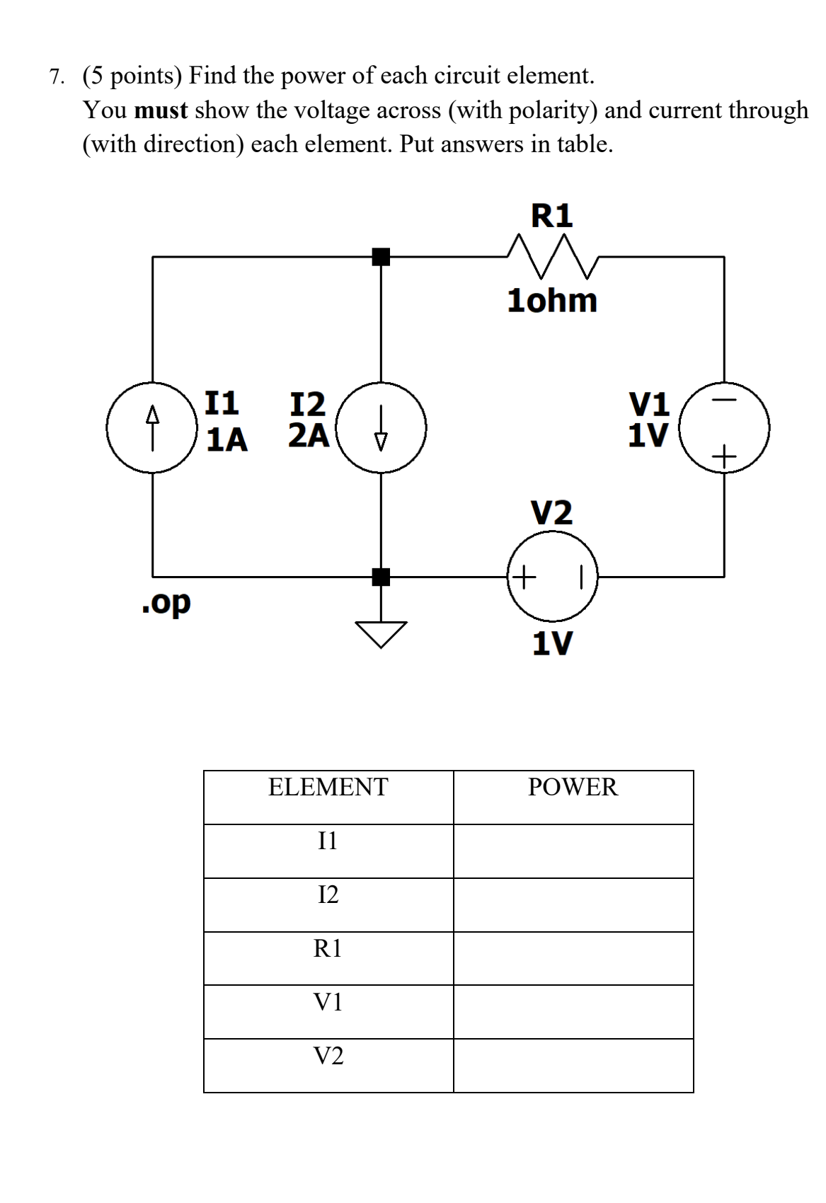 Solved (5 ﻿points) ﻿Find the power of each circuit | Chegg.com