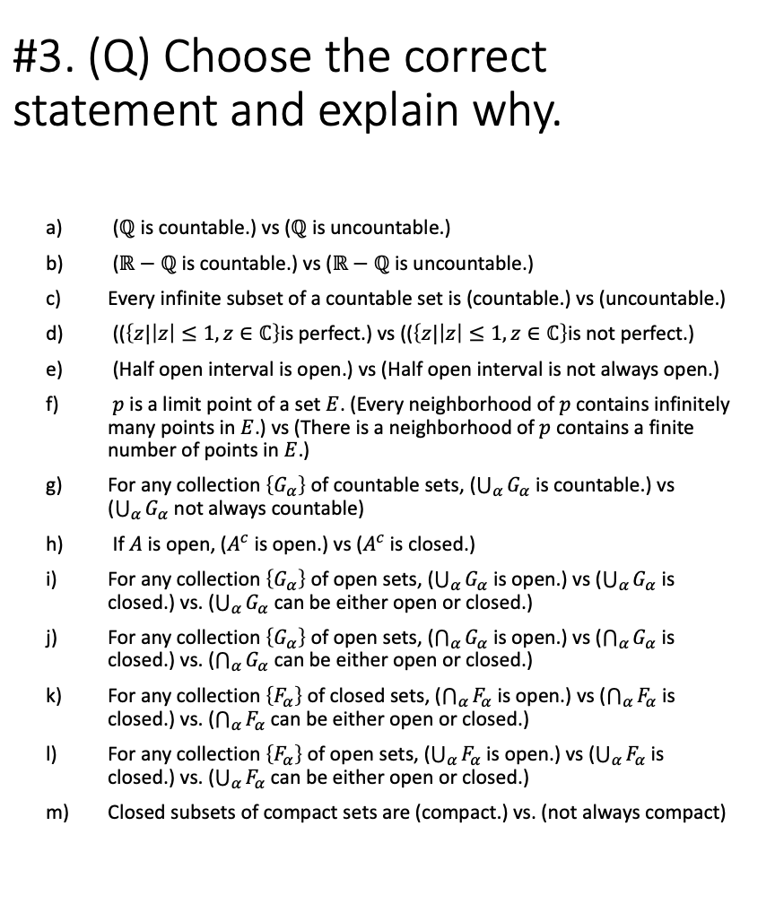 Solved #3. (Q) Choose the correct statement and explain why. | Chegg.com