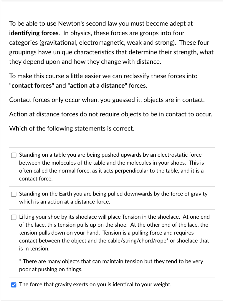 Solved To be able to use Newton's second law you must become | Chegg.com