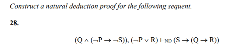 Solved Construct a natural deduction proof for the following | Chegg.com