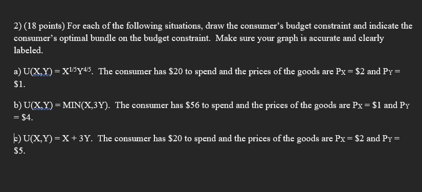 Solved (18 ﻿points) ﻿For each of the following situations, | Chegg.com