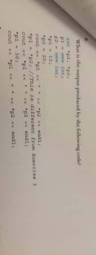 Solved What is the output produced by the following code? | Chegg.com