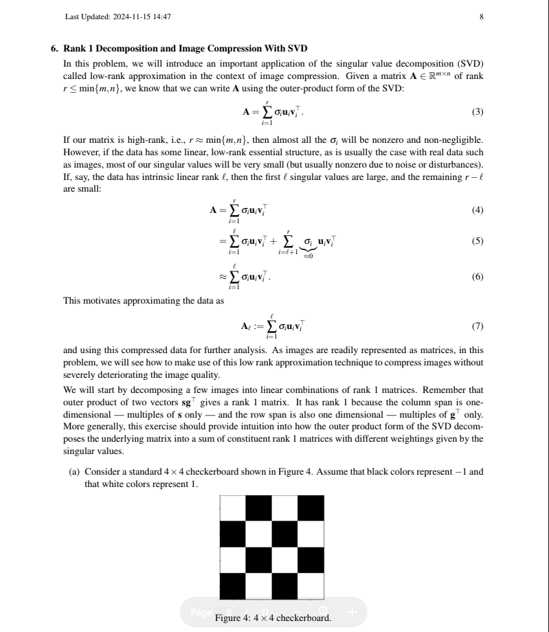 Solved by an EXPERT Rank 1 ﻿Decomposition and Image Compression With ...
