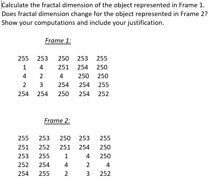 Calculate the fractal dimension of the object | Chegg.com