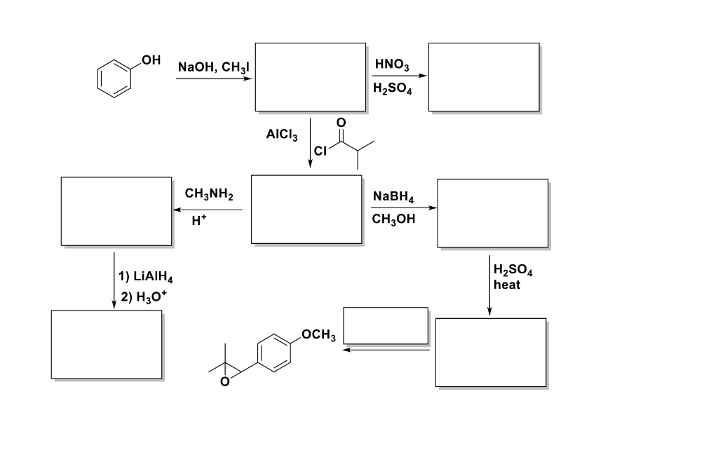Solved OH NaOH, CHI HNO3 H2SO4 AICI: CI CH3NH2 NaBH4 CH3OH | Chegg.com