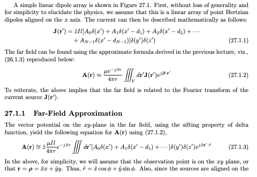 Solved A simple linear dipole array is shown in Figure 27.1. | Chegg.com