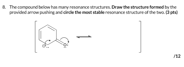 Solved The compound below has many resonance structures. | Chegg.com