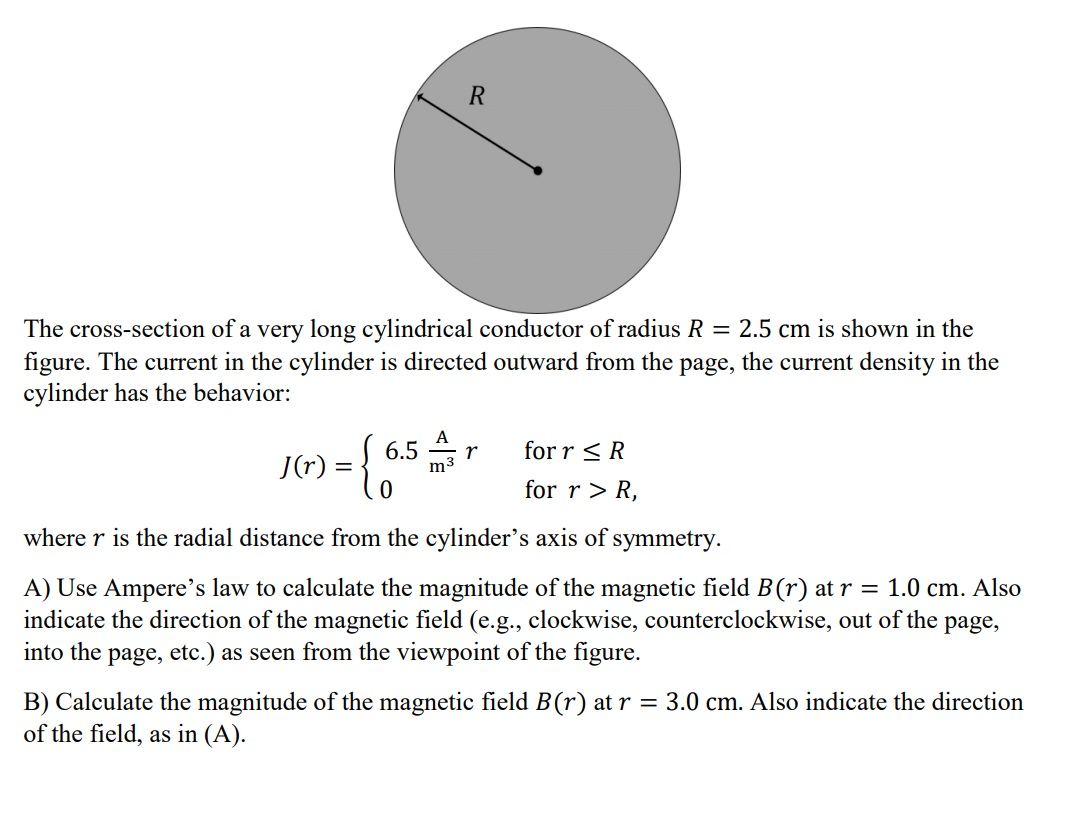Solved The cross-section of a very long cylindrical | Chegg.com