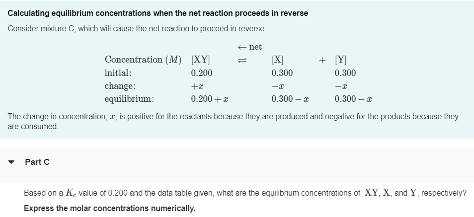 Solved Calculating equilibrium concentrations when the net | Chegg.com