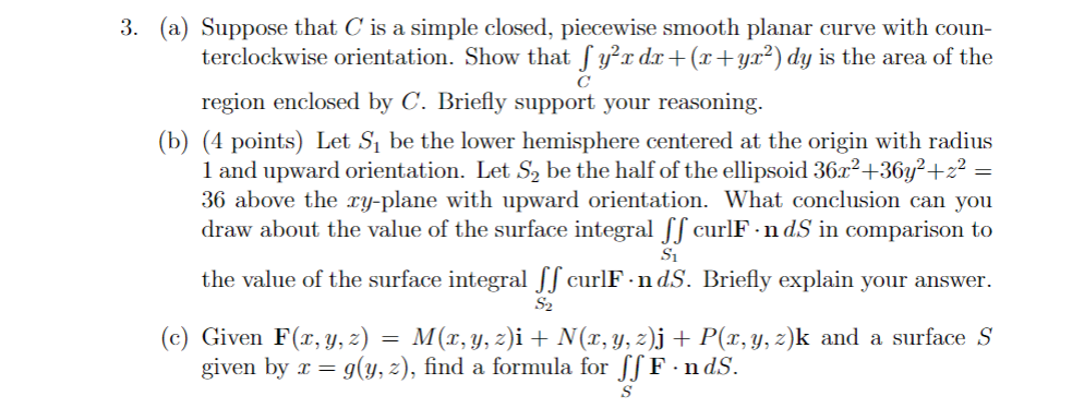 Solved 3. (a) Suppose that C is a simple closed, piecewise | Chegg.com