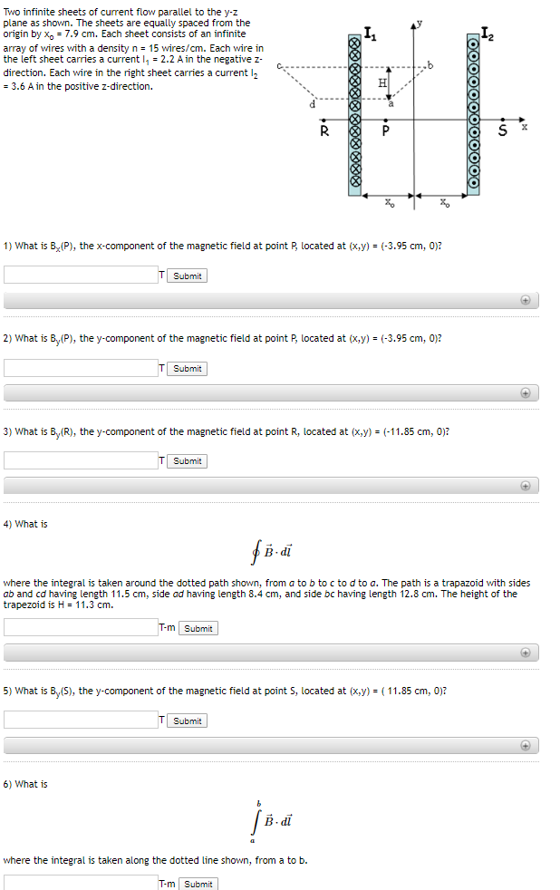 Solved Two infinite sheets of current flow parallel to the | Chegg.com