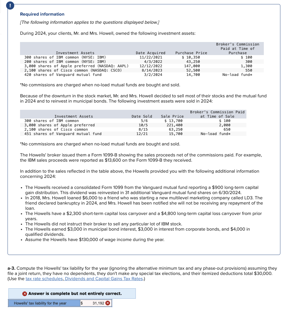 Solved Required information[The following information | Chegg.com