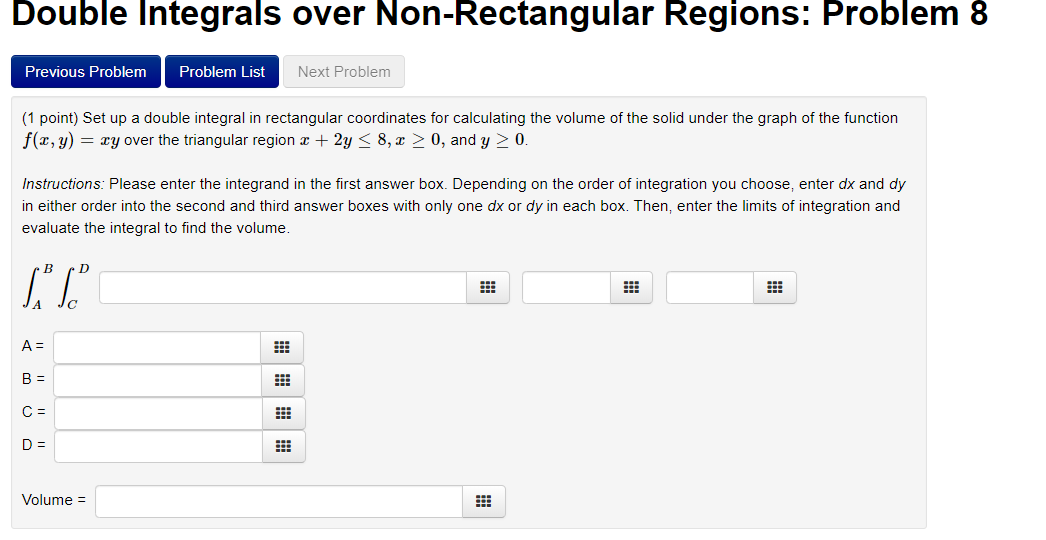 Solved Double Integrals over Non-Rectangular Regions: | Chegg.com