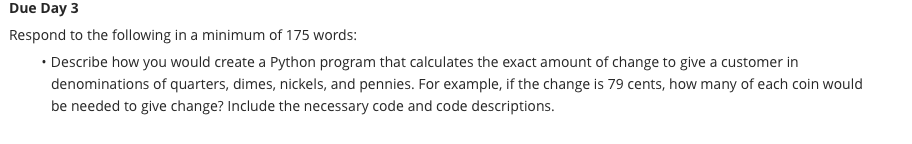 Solved Due Day 3 Respond To The Following In A Minimum Of
