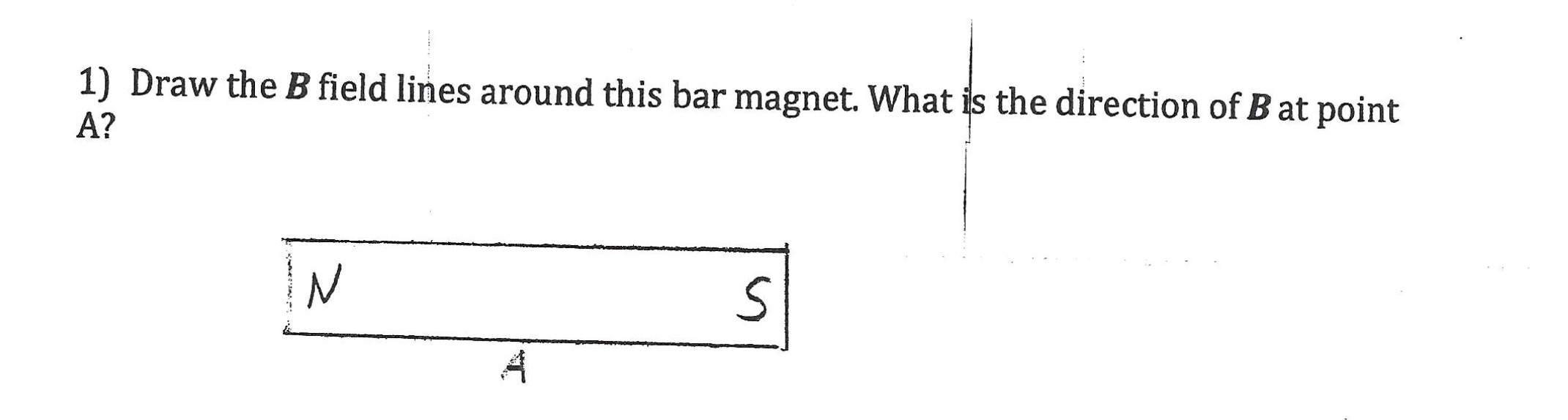 Solved 1) Draw the B field lines around this bar magnet. | Chegg.com