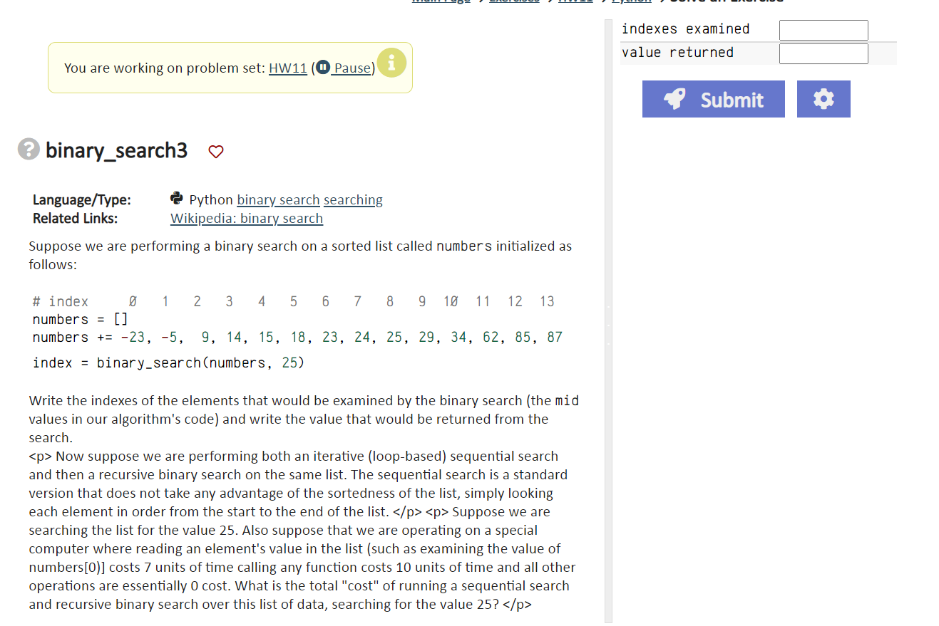 Solved You are working on problem set: HW11 (II Pause) 3) | Chegg.com