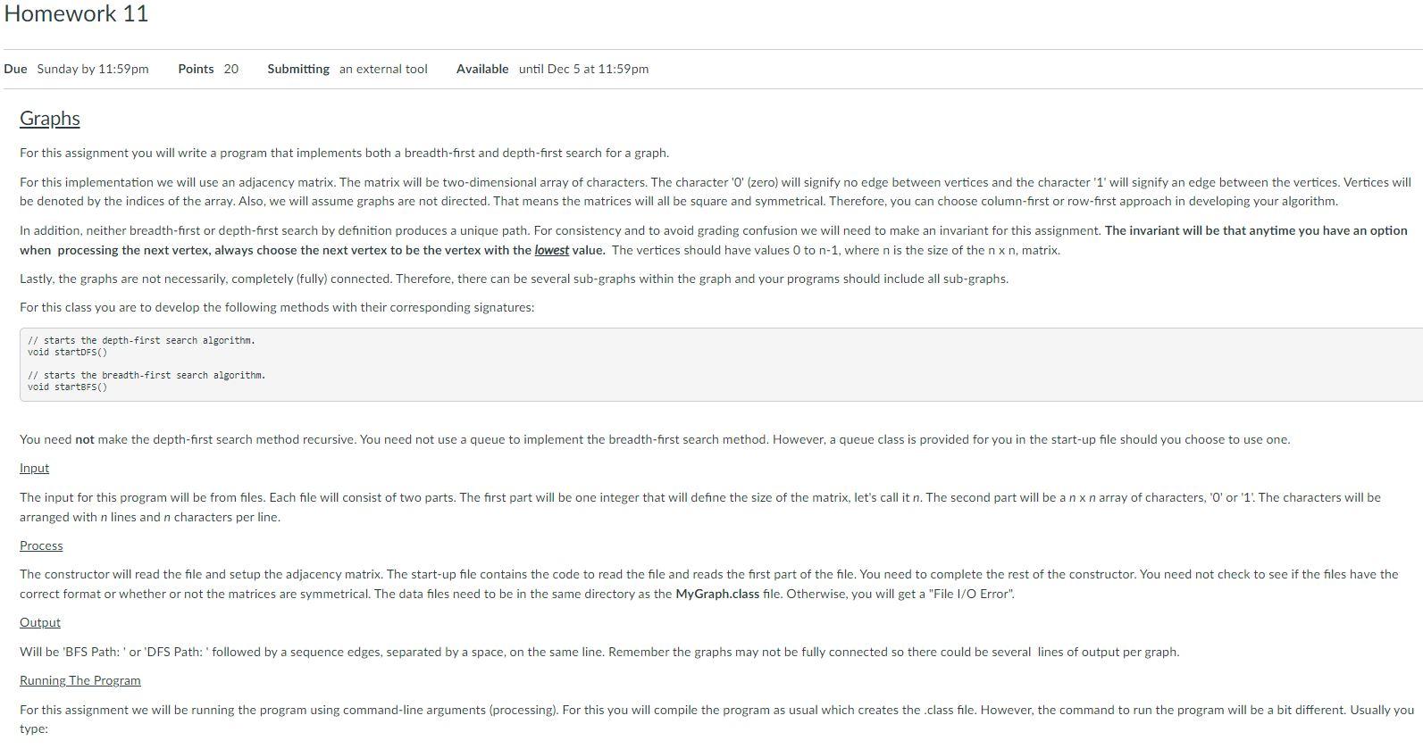 Homework 11 Due Sunday by 11:59pm Points 20 | Chegg.com