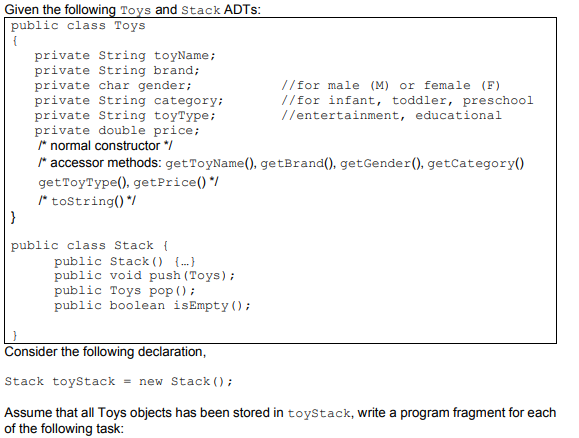 Solved a) Create two stacks educationStack and | Chegg.com