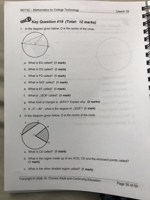 Solved MCT4C Mathematics for College Technology Lesson 19 | Chegg.com