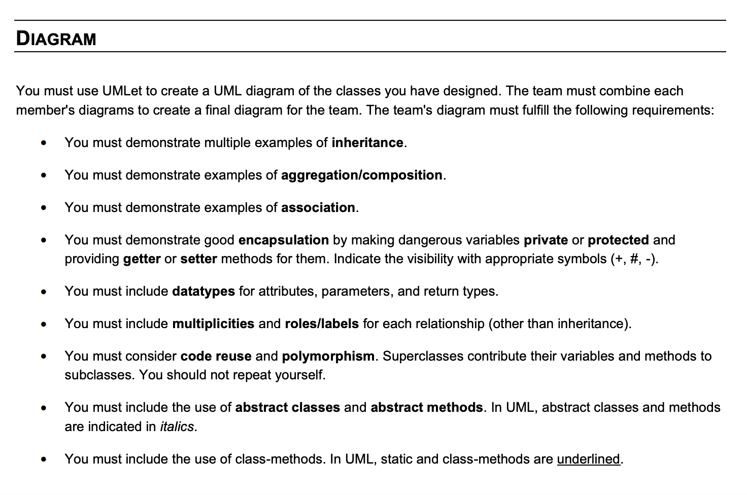 Solved In Assignment Part 1, OO Design, you will work in | Chegg.com
