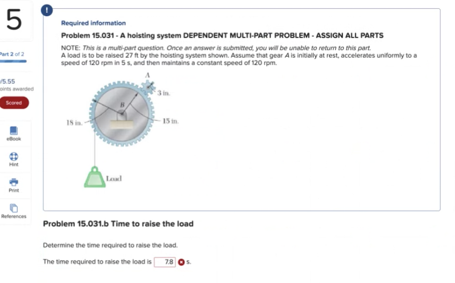 Solved Problem 15.031-A hoisting system dependent multi part | Chegg.com