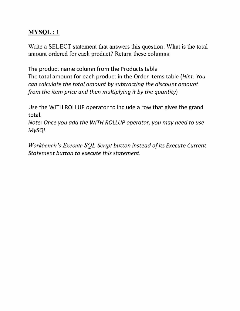 Solved Mysol1 Write A Select Statement That Answers This