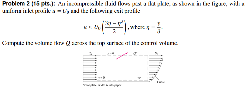 Solved Problem 2 (15 pts.): An ﻿incompressible fluid flows | Chegg.com