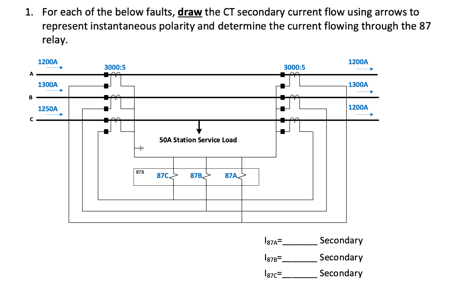 Solved 1. For each of the below faults, draw the CT | Chegg.com