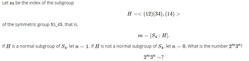 Solved Let m be the index of the subgroup H=