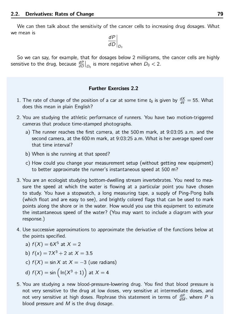 Solved 2.2. Derivatives: Rates of Change 79 We can then talk | Chegg.com