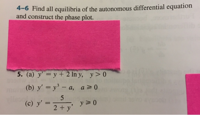 Solved 4-6 Find and construct the phase plot. all equilibria | Chegg.com