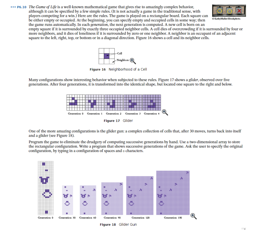 Solved ... P6.10 The Game of Life is a well-known | Chegg.com