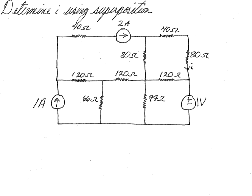Solved Deternine i using supeuposition. | Chegg.com Solved Deternine i using supeuposition. | Chegg.com